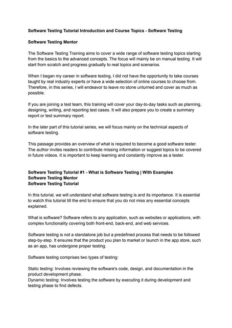 Solution Software Testing Tutorial Introduction And Course Topics Software Testing Tutorial 1