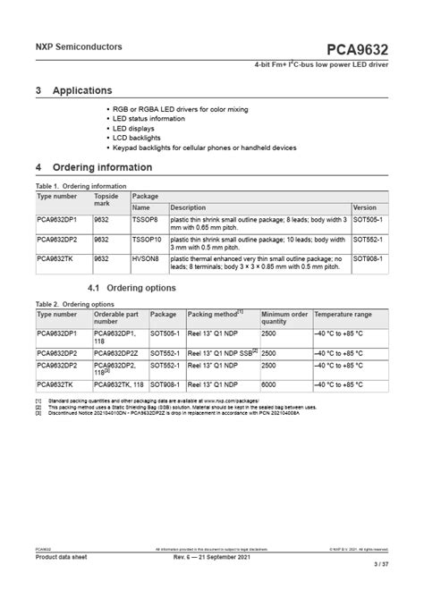 Pca9632 Datasheet Nxp Semiconductors Features And Benefits Stock And