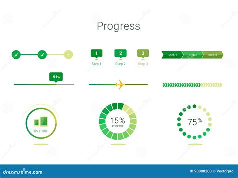 Progress Bar User Interface Design Stock Vector Illustration Of