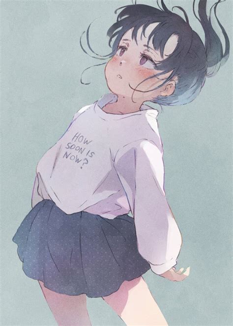 Gomennasai Original Looking Away Highres 1girl Black Hair Black Skirt Blush Clothes