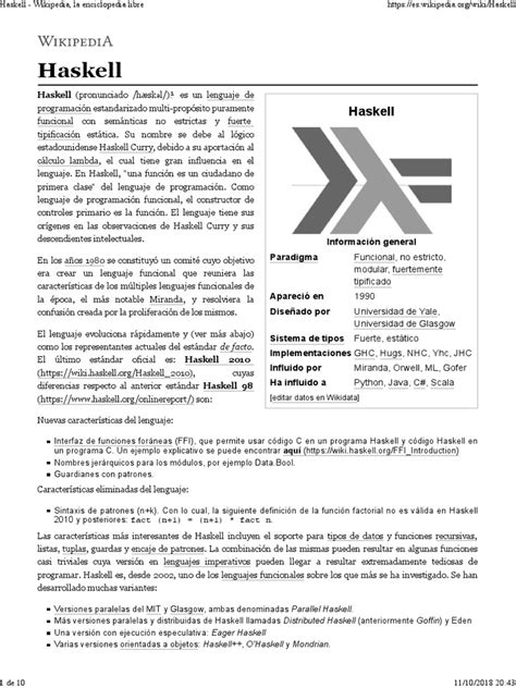 Haskell Pdf Programación De Computadoras Ingeniería De Software