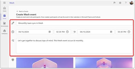 Criar Evento Em Mesh Na Web Microsoft Mesh Microsoft Learn