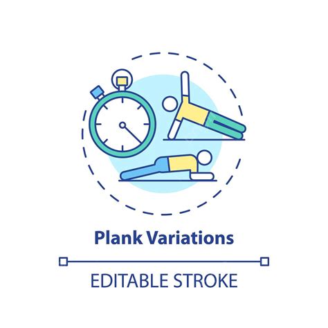 Plank Variations Concept Icon Icon Conceptual Lineart Vector Ear