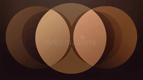 three overlapping circles in varying shades of brown create a venn