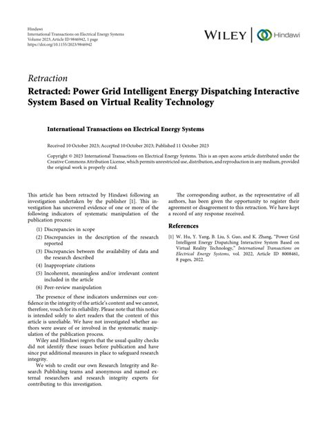 Pdf Retracted Power Grid Intelligent Energy Dispatching Interactive