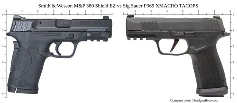 Smith And Wesson Mandp 380 Shield Ez Vs Sig Sauer P365 Xmacro Tacops Size