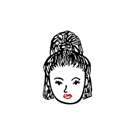 Premium Vector The Cute Face Of The Girl Doodle Is Drawn By Hands On