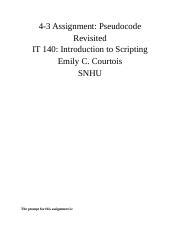 Assignment Pseudocode Revisited EC Docx Assignment Pseudocode Revisited IT