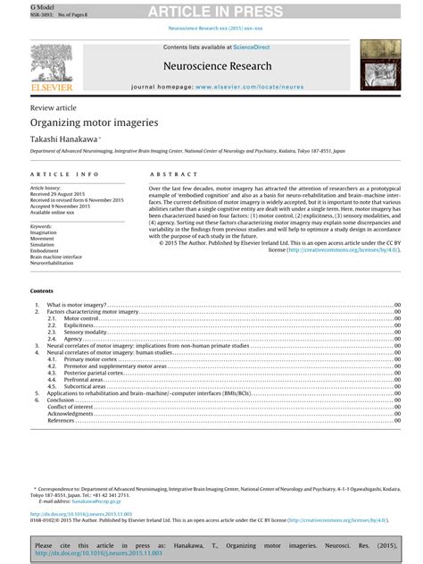 Pdf Organizing Motor Imageries