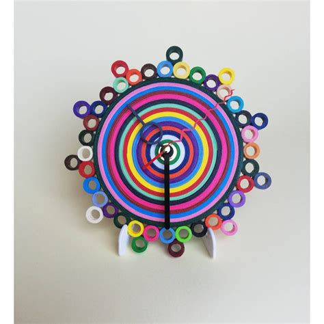 Table Clock Colorful Clock Paper Clock Unique Office Desk Etsy
