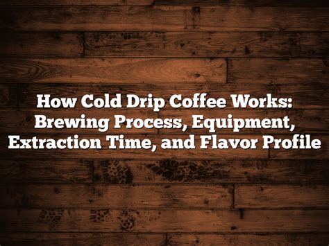 How Cold Drip Coffee Works: Brewing Process, Equipment, Extraction Time, And Flavor Profile