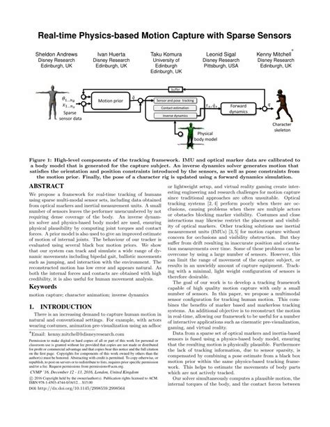 Pdf Real Time Physics Based Motion Capture With Sparse Sensorslsigal