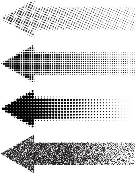 Monochrome Halftone Bitmap Stipple Effect Noise Gradient Pixel Arrows