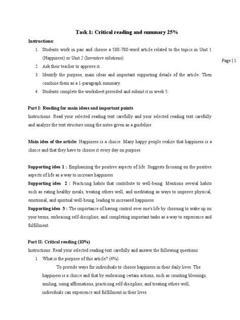 220 65 2 Task 1 Worksheet Download Free Pdf Happiness Disciplines