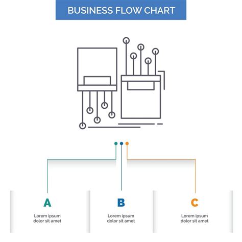 Digital Fiber Electronic Lane Cable Business Flow Chart Design With 3 Steps Line Icon For