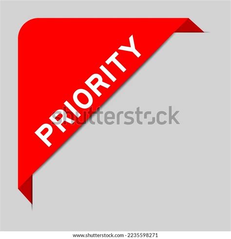 Red Color Corner Label Banner Word Stock Vector Royalty Free