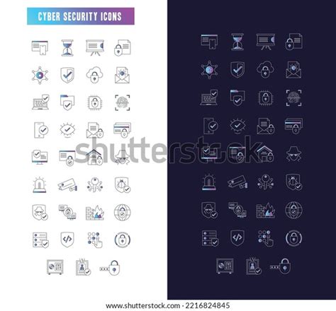 Cyber Security Editable Stroke Vector Icons Stock Vector Royalty Free Shutterstock