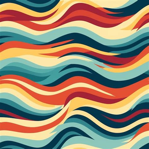 Premium Ai Image Colorful Waves In A Seamless Pattern