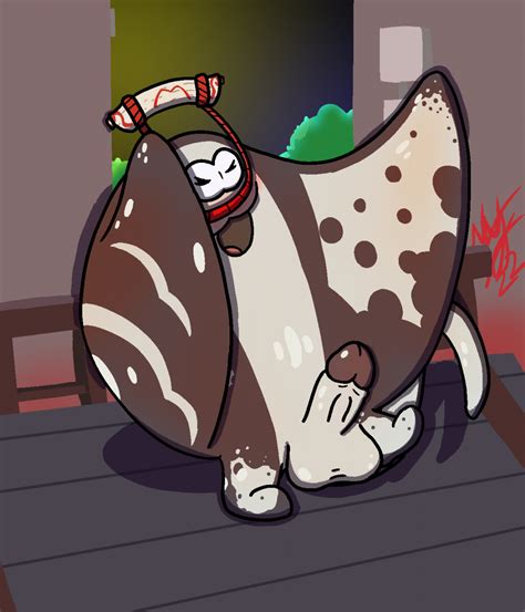 Rule Boy Anthro Balls Batoid Big Man Splatoon Erection Fish Genitals Grey Body Hi Res