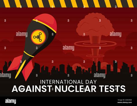 International Day Against Nuclear Tests Vector Illustration For August