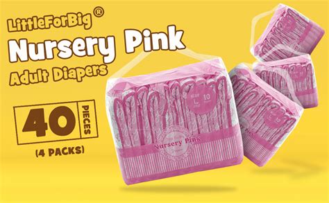 Littleforbig Adult Printed Diaper 40 Pieces 4 Packs