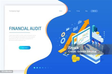 재무 관리 회계 분석 감사 재무 보고서의 아이소메트릭 웹 비즈니스 개념 감사 세무 프로세스 문서 그래픽 차트 플래너 달력 보고서 개념에 대한 스톡 벡터 아트 및 기타 이미지