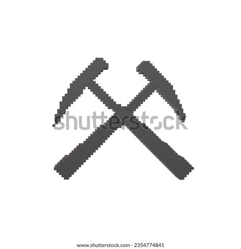 voxel mining symbol 3d model render stock illustration 2354774841