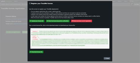 License Registration — Trackme 2 Documentation