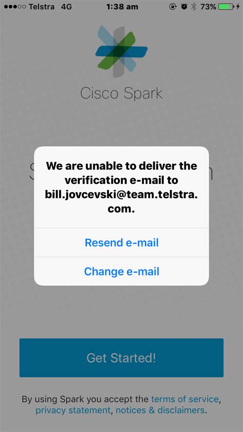 Cisco Spark Help Error With Email Verification Cisco Community