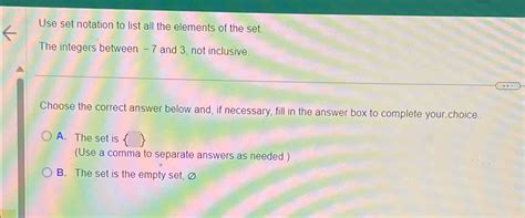 Solved Use Set Notation To List All The Elements Of The Chegg