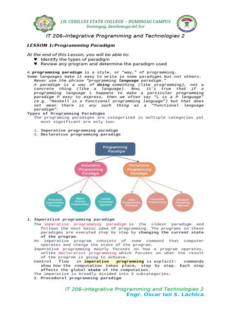 IT206-Lesson1 | PDF | Programming Paradigms | Computer Programming
