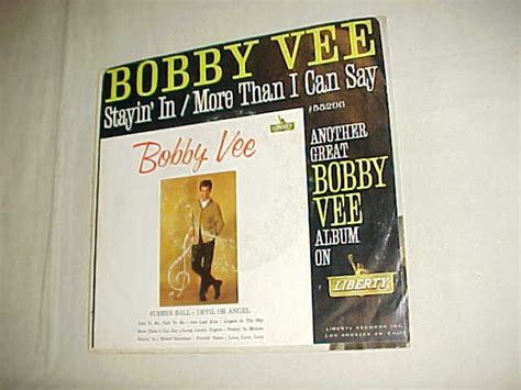 Bobby Vee Vinyl Record Picture Sleeve Stayin In Etsy