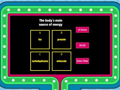 Nutrients Gameshow Quiz
