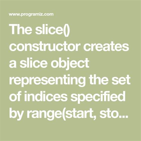Python Slice Function A Powerful Tool For Indexing
