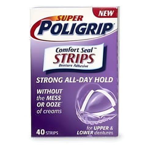 Super Poligrip Original Comfort Seal Denture Adhesive Strips 40 Count
