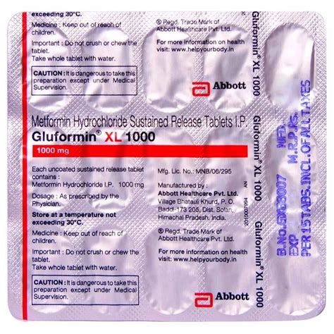 Metformin 1000 Mg Tablets At ₹ 340stripe Mahal Nagpur Id