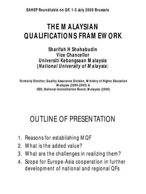 The Malaysian Qualifications Framework Pdf Academic Degree Postgraduate Education