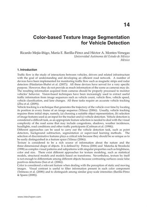 Pdf Color Based Texture Image Segmentation For Vehicle Detection
