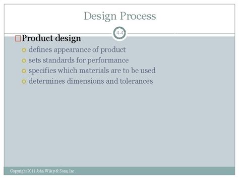 Chapter Product Design Lecture Outline Design Process
