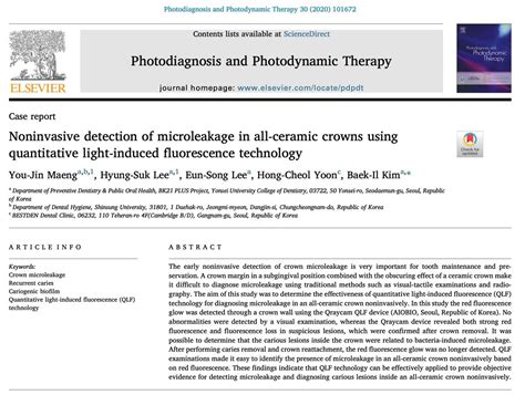 Baek Il Kim On Linkedin Detection Of Secondary Caries Around Esthetic Restorations Using…