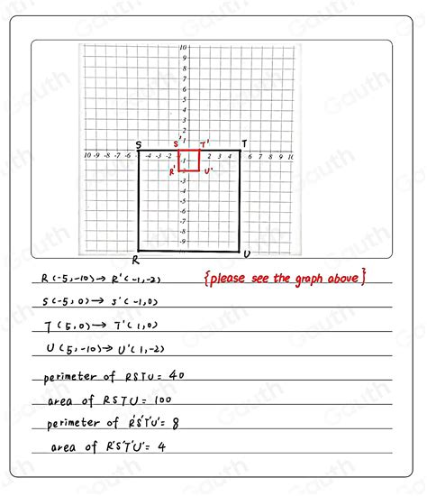 Solved 9 Graph The Image Of Rectangle Rstu After A Dilation With A Scale Factor Of 15