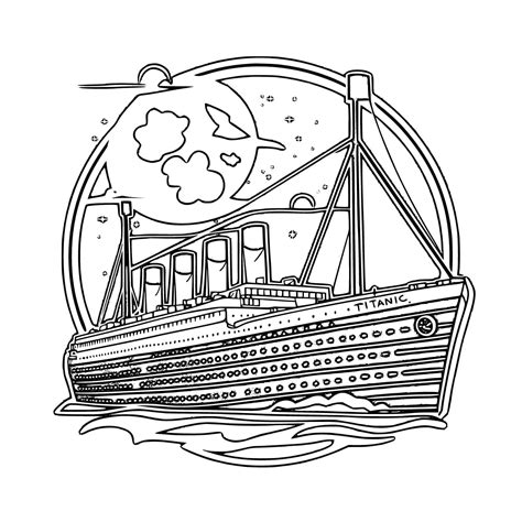 Titanic Ja Kuu Värityskuva Lataa Tulosta Tai Väritä Verkossa Ilmaiseksi