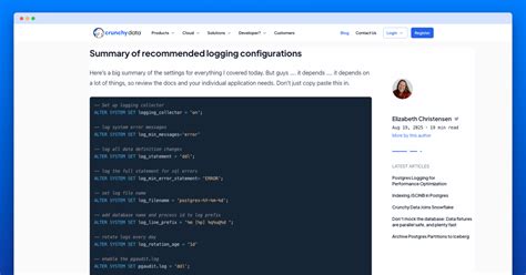 postgres logging for performance optimization crunchy data blog
