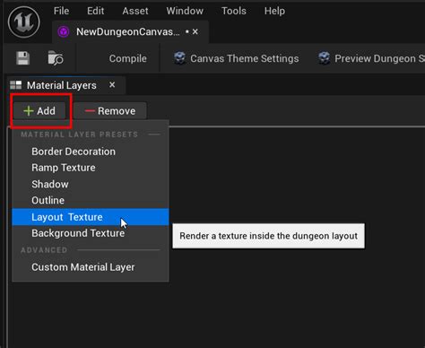 canvas theme dungeon architect for unreal engine