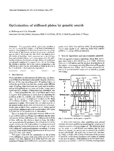 pdf optimization of stiffened plates by genetic search assad