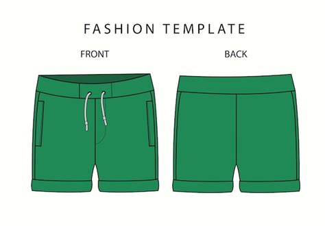 바지 전면 및 후면 보기 설정 프리미엄 벡터