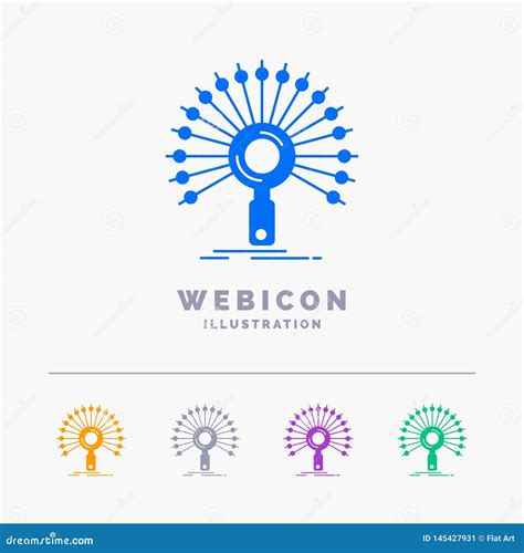 Data Information Informational Network Retrieval 5 Color Glyph Web Icon Template Isolated On
