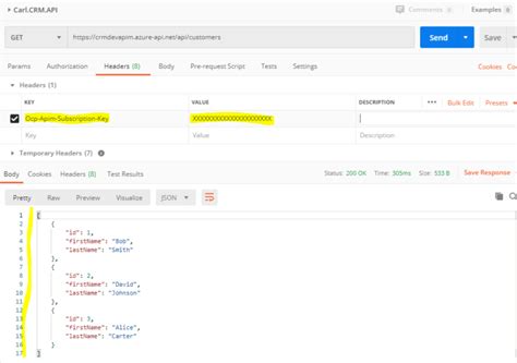 Using Postman To Hit An Api Management Endpoint With Subscription Carl De Souza