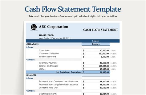 Cash Flow Statement Word Google Docs Excel PDF Google Sheets Apple Pages Apple Numbers