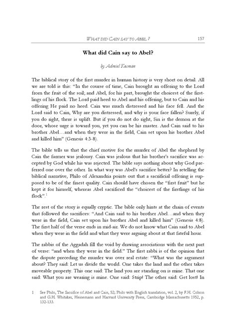 What Did Cain Say To Abel Lecture Notes History Docsity
